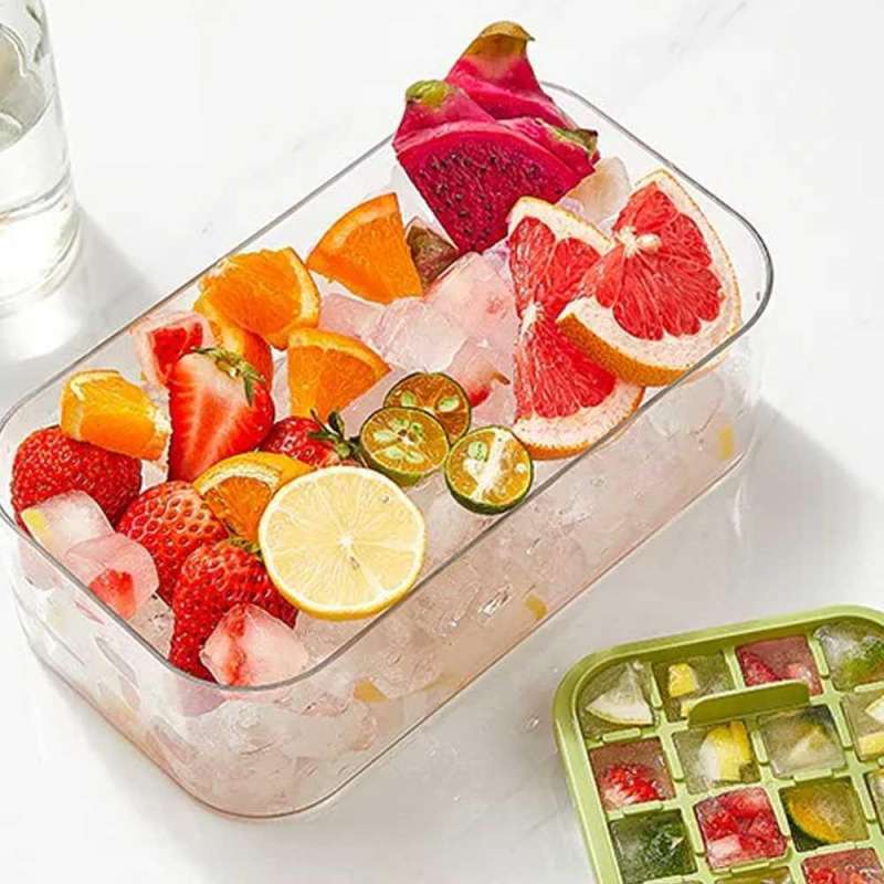 Jual Ice Lattice Cetakan Es Batu Jelly Kotak 32 Grid Tray 2 Pcs With ...