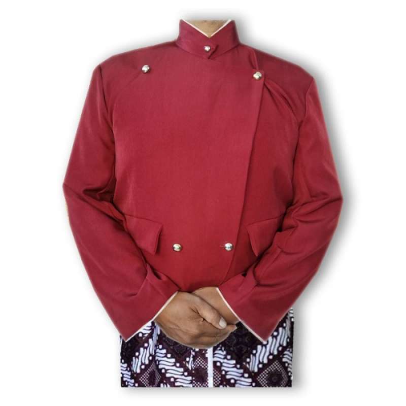Jual Beskap Solo Merah Marun Baju Tradisional Jawa Di Seller Zati Shop ...