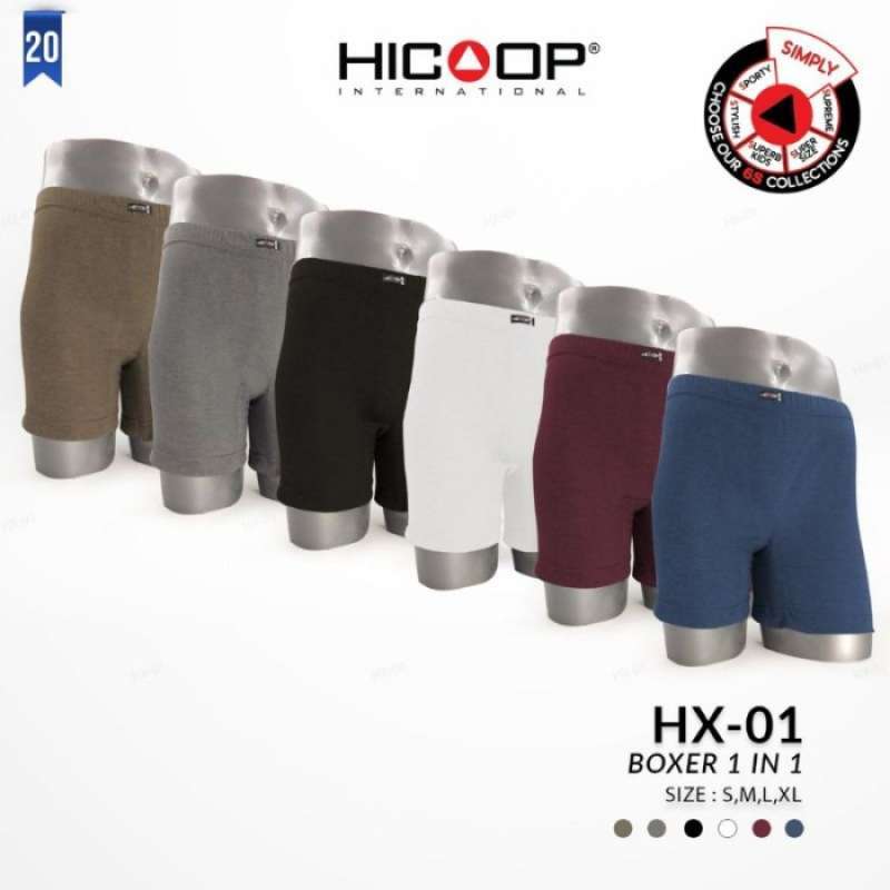Jual Hicoop Boxer Hx-01/ Celana Dalam Boxer Hicoop Hx-01 - Biru L Di ...