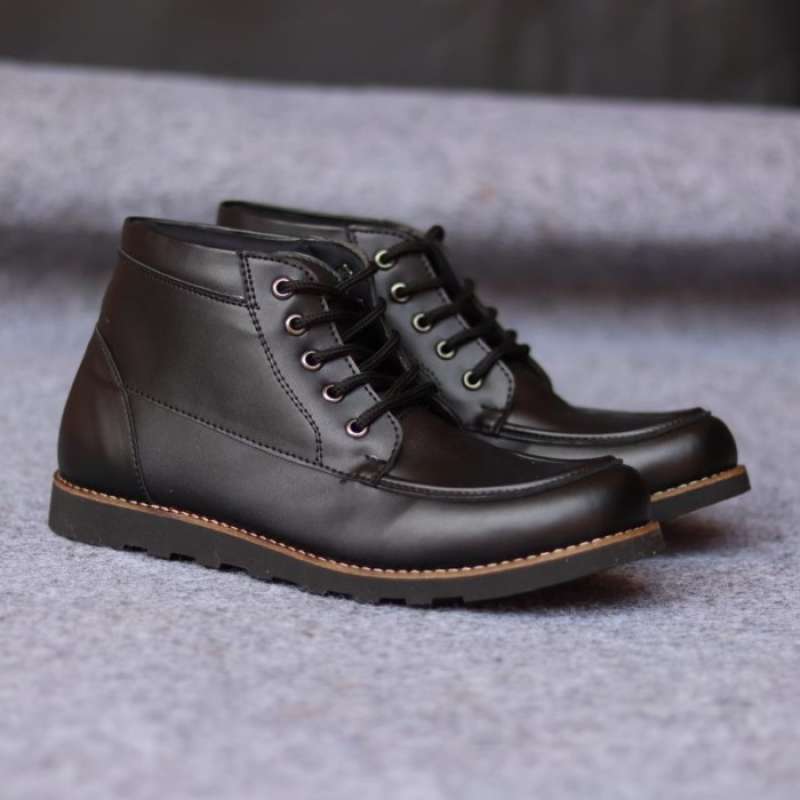 Jual Sepatu Reyl Acoustic Black Original Kulit Asli Boots Pria Safety ...