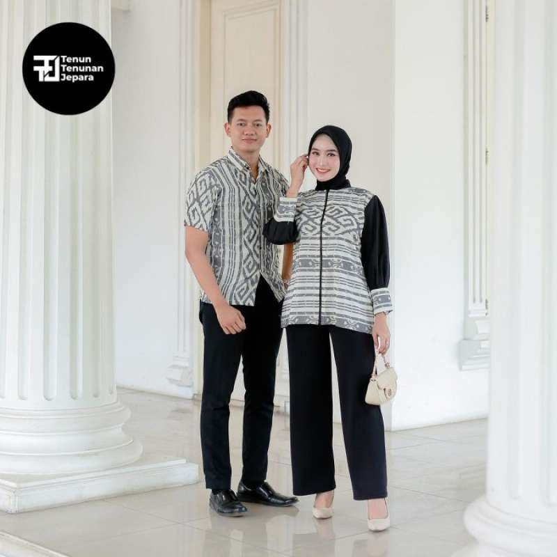 Jual Couole Kondangan Tenun Troso Motof Toraja White Kemeja Blus/blazer ...