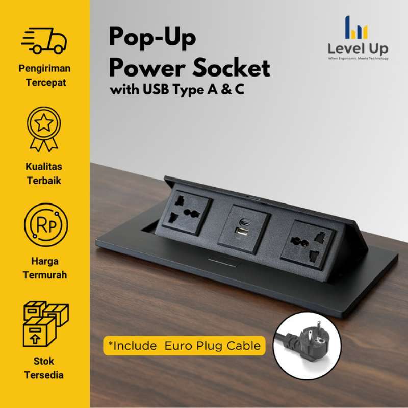 Promo Pop Up Power Socket With Usb Charger Type A & C Diskon 23% Di ...