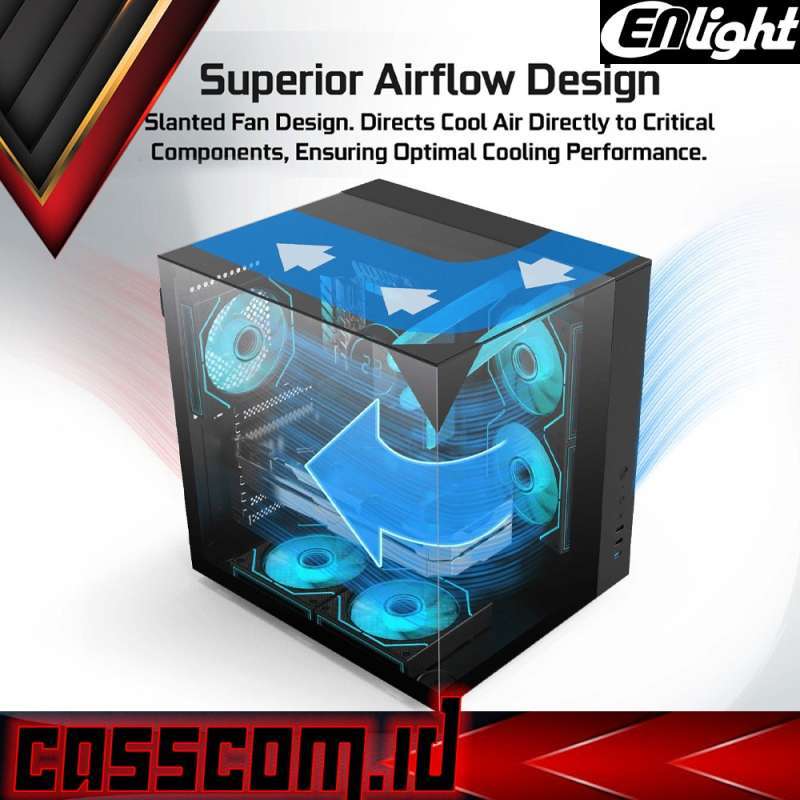 Jual Casing Enlight Z10 Atx Free 3 Fan Argb Gaming Case Black Di Seller ...