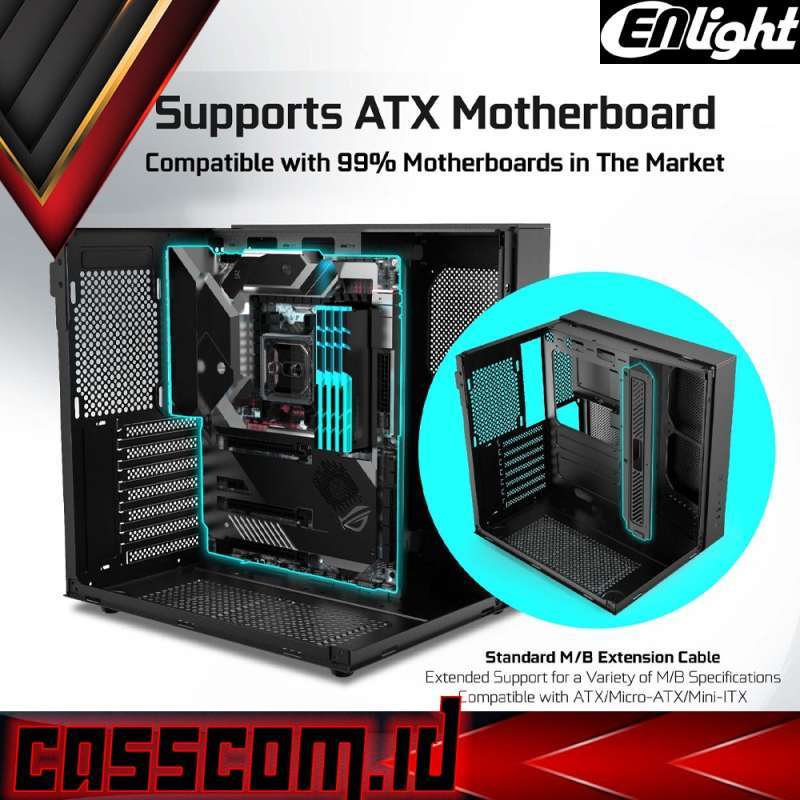 Jual Casing Enlight Z10 Atx Free 3 Fan Argb Gaming Case Black Di Seller ...