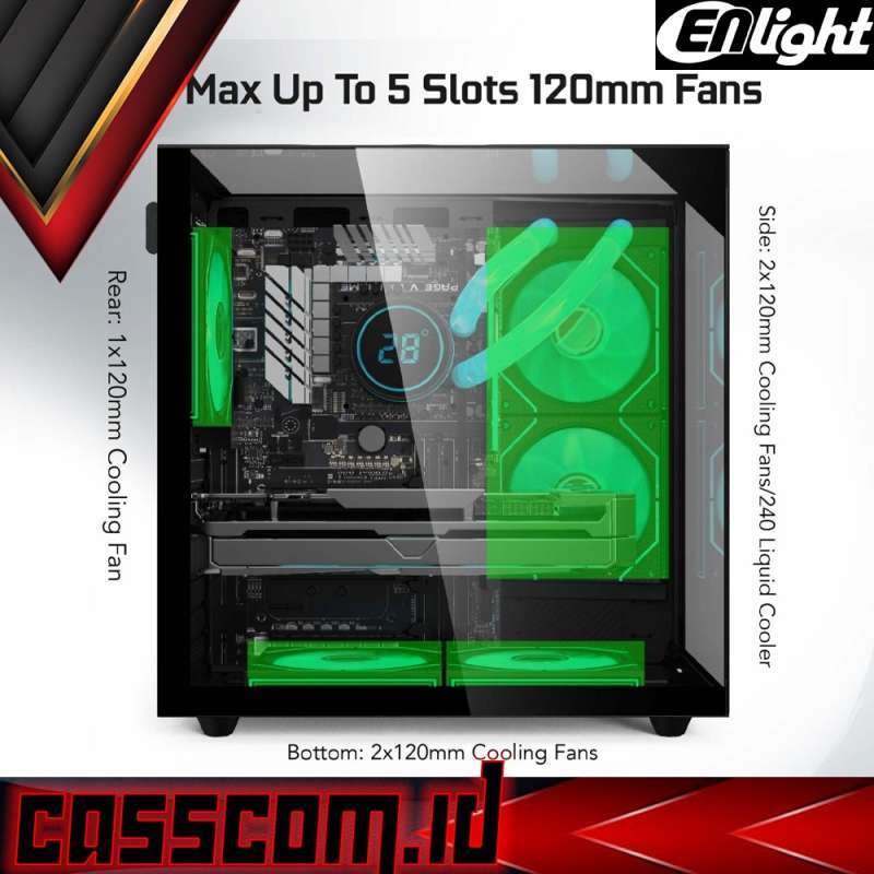 Jual Casing Enlight Z10 Atx Free 3 Fan Argb Gaming Case Black Di Seller ...