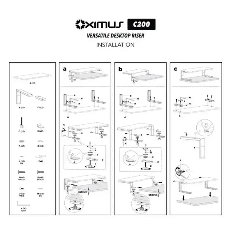Promo Desktop Monitor Riser Desk Shelf Stand Deskmount Clamp On Oximus ...