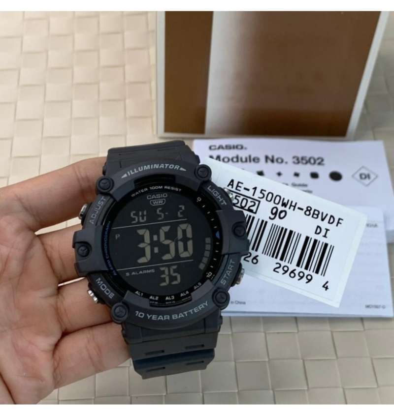 Promo Casio Ae-1500wh Jam Tangan Pria Digital Karet Ae1500wh - Abu Diskon 27% Di Seller Tri ...