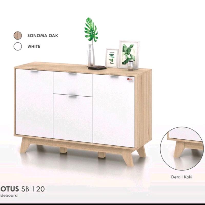 Jual Rak Serbaguna Sideboard Modern Minimalis Lotus Sb 120 - Sonoma Oak-white Di Seller ...