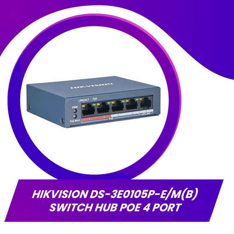 Jual SWITCH HUB POE HIKVISION 4 PORT DS-3E0105P-E/M(B) di Seller BANDAR MULTI TEKNOLOGI ...