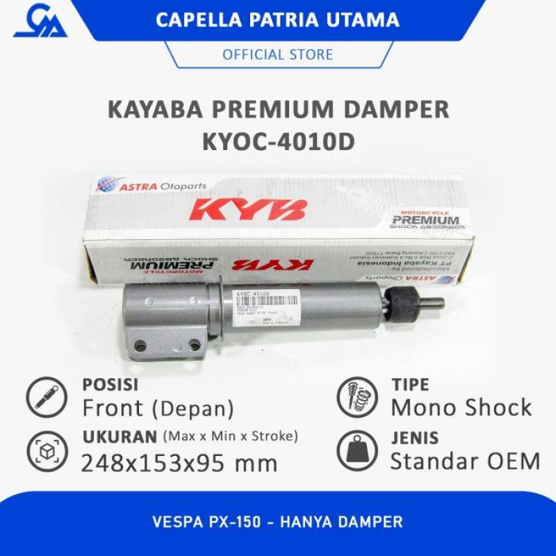 Jual SHOCK MOTOR KAYABA PREMIUM KYOC-4010D VESPA PX150 DAMPER - FRONT ...