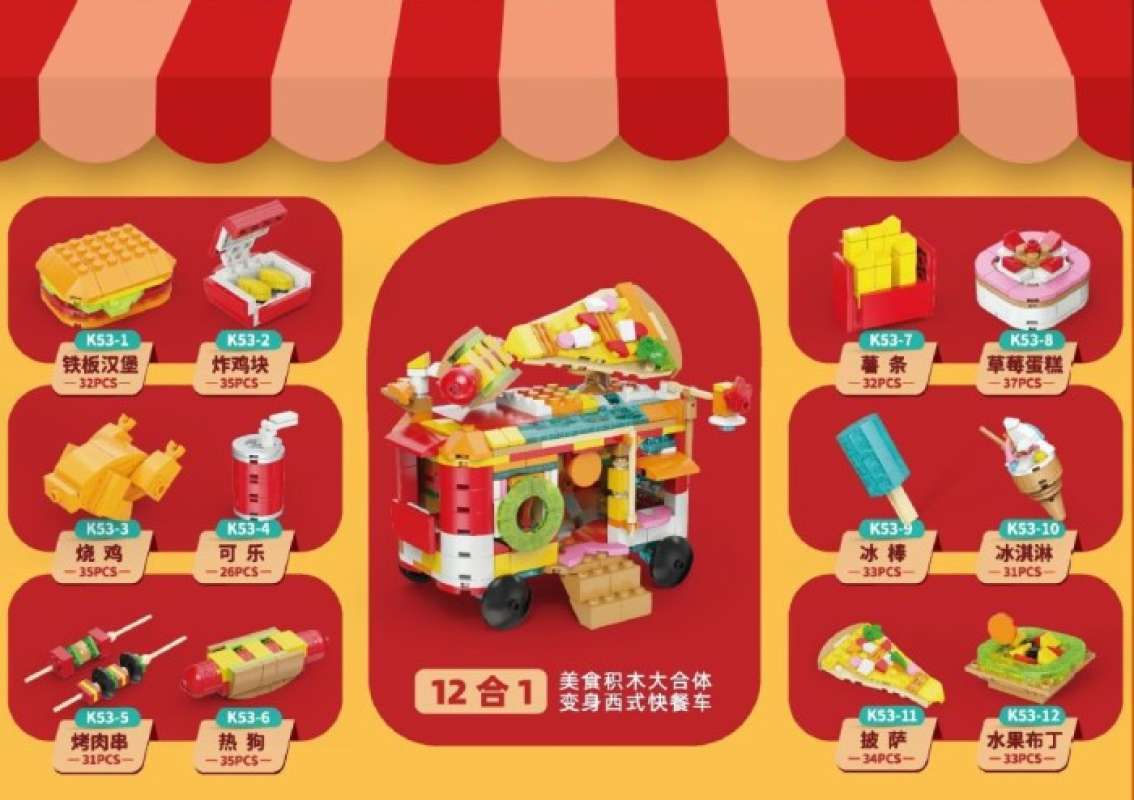 Promo Jnb Building Block Brick Mindbox Non Lego Telur Gacha Makanan ...