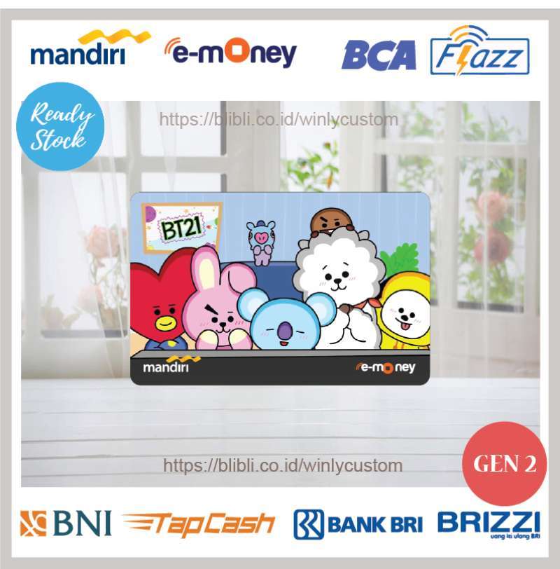 Jual Custom Kartu E-money Design Anime Bt21 Mang Koya Chimmy Emoney ...