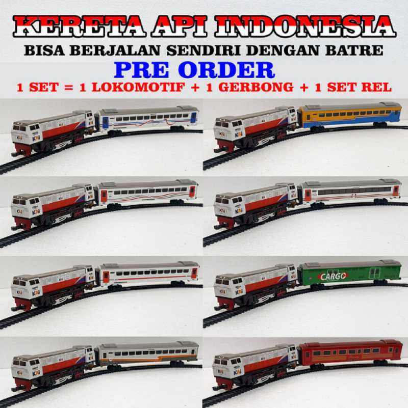 Jual Miniatur Kereta Api Indonesia Gerbong Dan Lokomotif Full Set ...