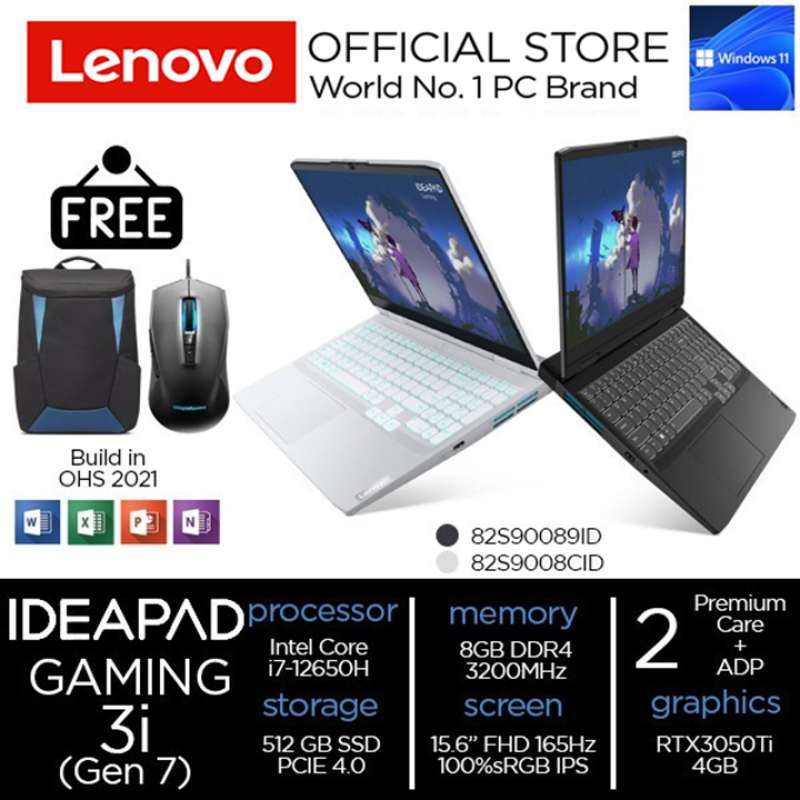Jual Lenovo Ideapad Gaming 3i 2022 I7 12650 8gb 512ssd Rtx3050ti 15 ...