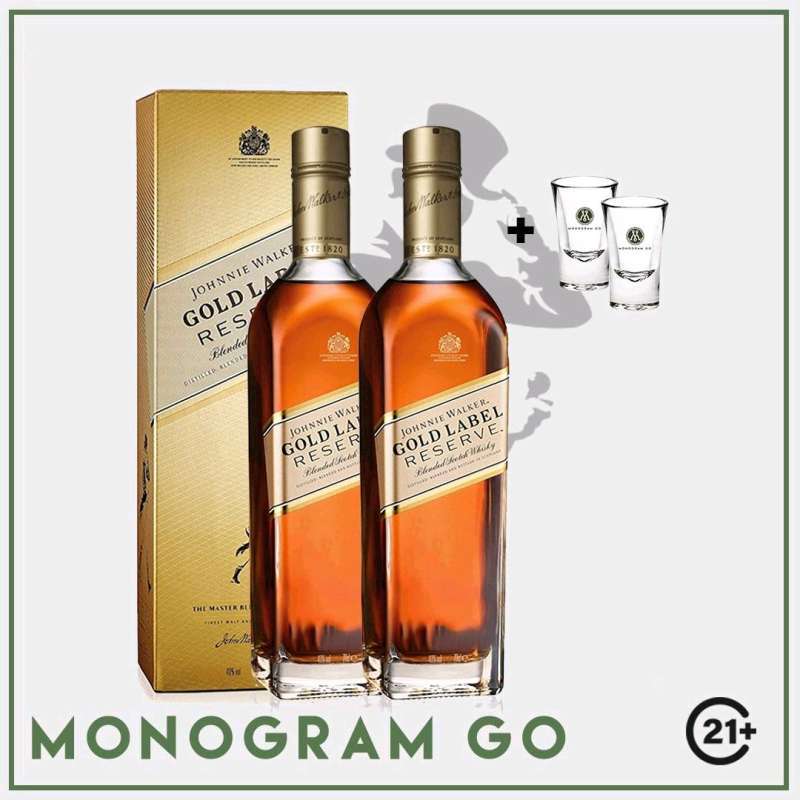 Jual Johnnie Walker Gold Label 750ml (2 Bottles + 2 Shoot Glass) Di Seller Monogram.go - Sunter ...