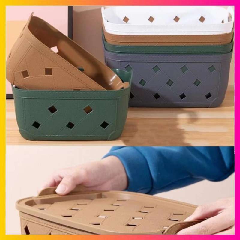Jual keranjang plastik susun serbaguna/storage box/kotak anyaman KODE ...