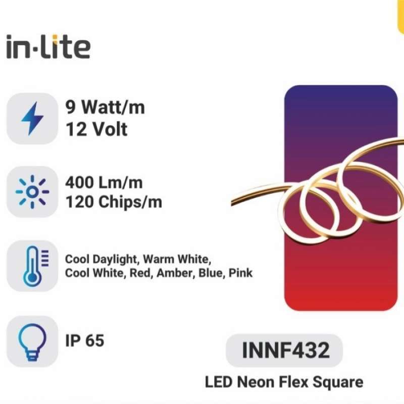 Promo INLITE Lampu LED Selang Neon Flex Round INNF432 DC 12V IP65 ...