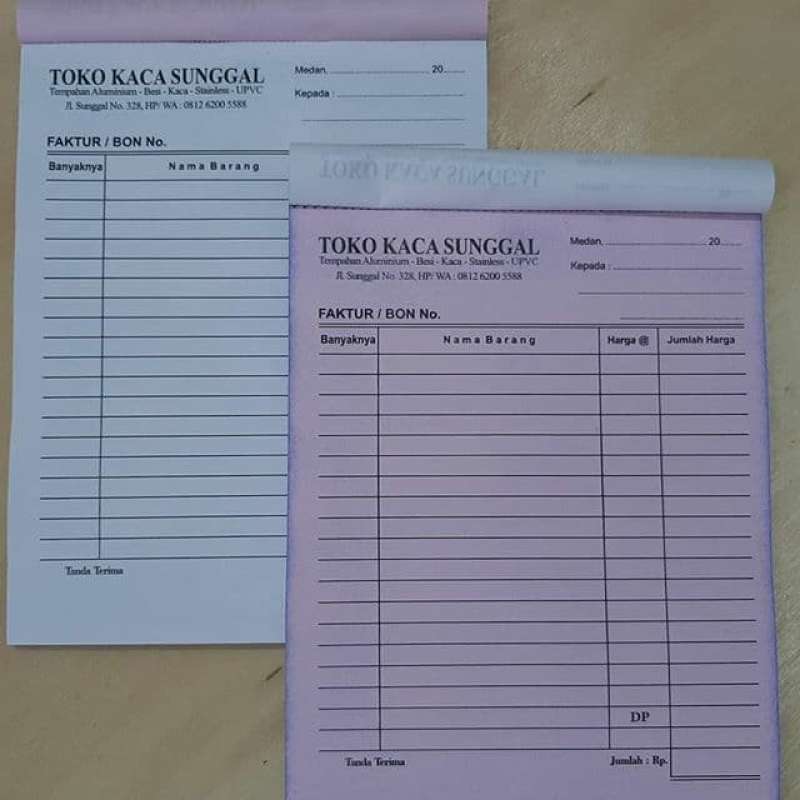 Jual Bon Faktur Rangkap 1 / Isi 50 Lbr / Bahan Hvs Di Seller Mahanani ...