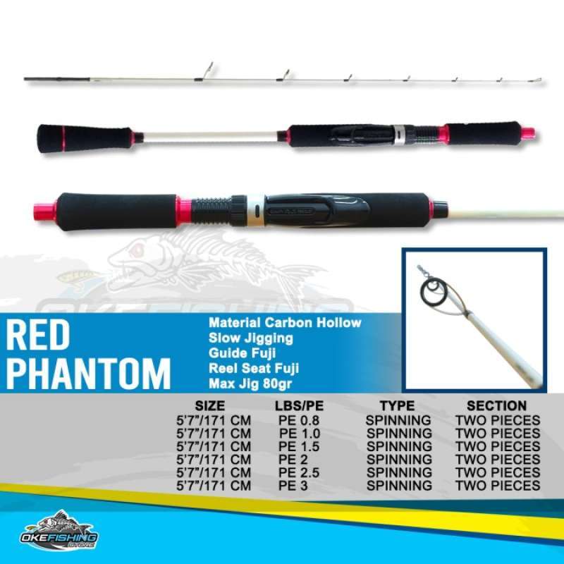 Promo Joran Versus Red Phantom Spinning Carbon Hollow Fuji Guide Diskon 17% di Seller Mahanani ...