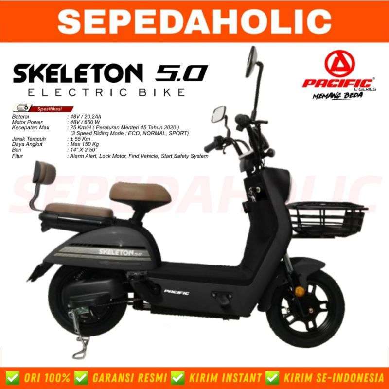 Promo Sepeda Motor Listrik PACIFIC SKELETON 5.0 Electric E Bike 650 ...