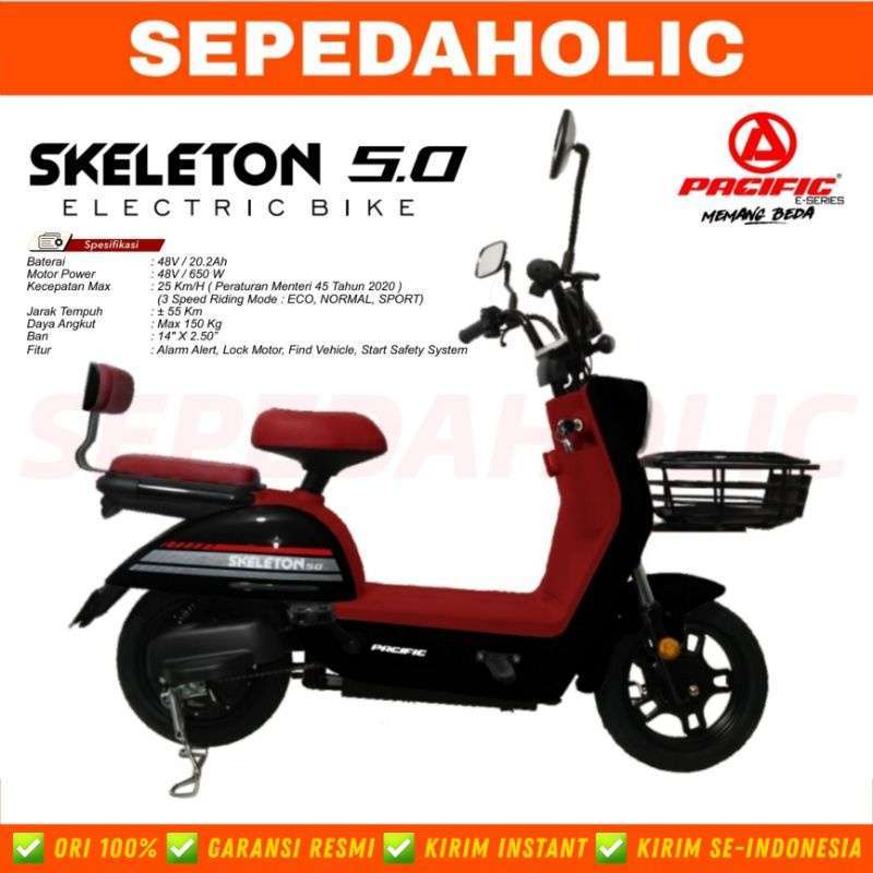 Promo Sepeda Motor Listrik Pacific Skeleton 5.0 Electric E Bike 650 ...