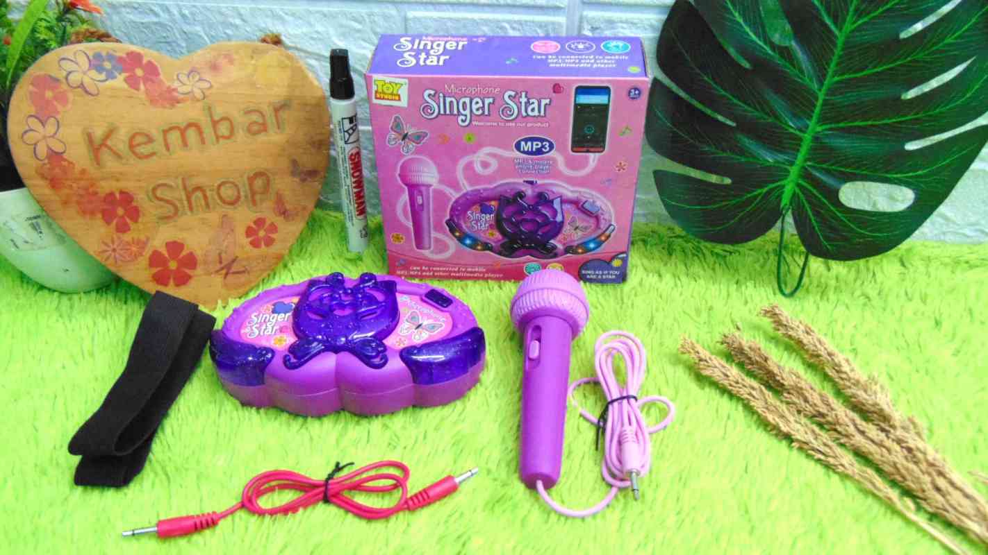 Jual Mainan Karaoke Anak Microphone Singer Star Mic Speaker Dengan ...