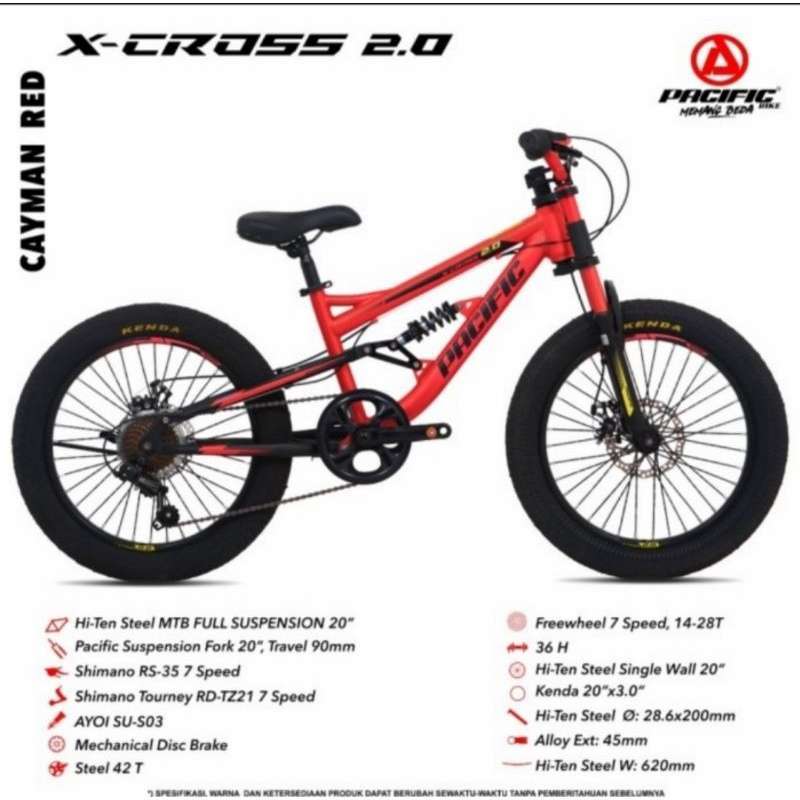 Jual Sepeda Gunung Mtb Pacific X Cross 2.0 Xcross Ukuran 20 Inch Full ...