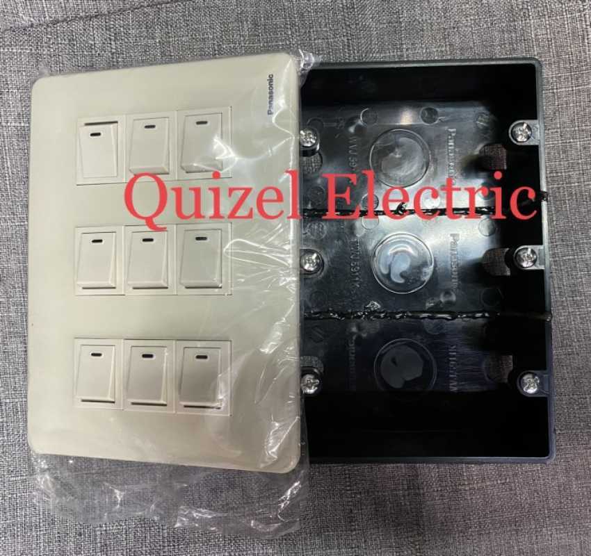 Promo Grid Switch 9 Gang Atau Saklar 9 Mata + Inbodus Plastik Panasonic ...