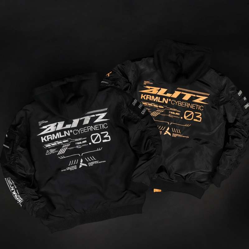 Jual KREMLIN Bomber Hood jacket - Blitz - Black Silver XXXL di Seller ...