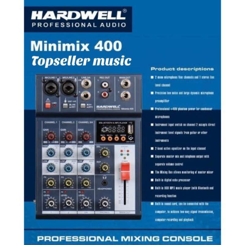 Promo MIXER AUDIO HARDWELL MINIMIX 400 USB- BLUETOOTH INTERFACE ...