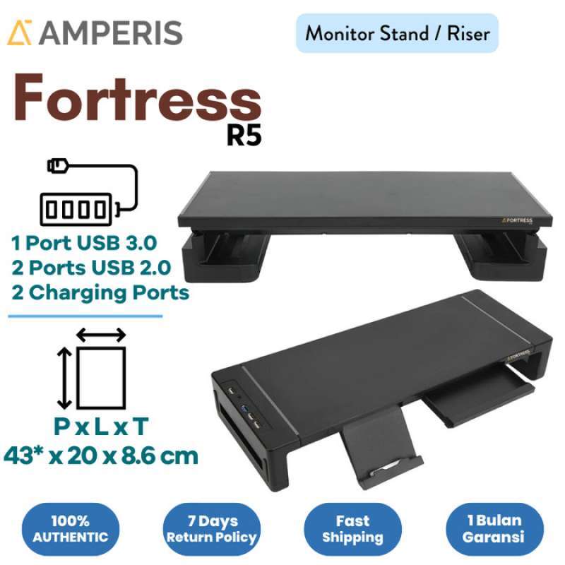 Promo Fortress R5 Monitor Stand Riser With Usb And Charging Port Diskon ...