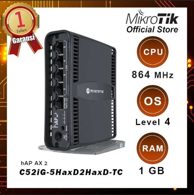 Promo MikroTik Wi-Fi 6 hAP AX2 C52iG-5HaxD2HaxD-TC hAP ax 2 Wi fi Diskon 5% di Seller Mikrotik ...