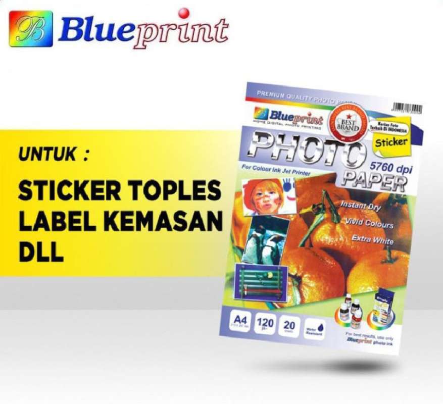 Promo Paper | Kertas Foto Blueprint Stiker 120 Gram Diskon 13% Di ...