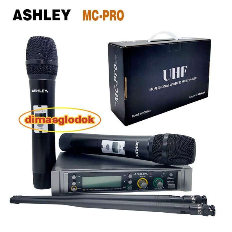 Jual Werles Wirles Mic Ashley Mc Pro Wireless Microphone 2 Mik Genggam ...