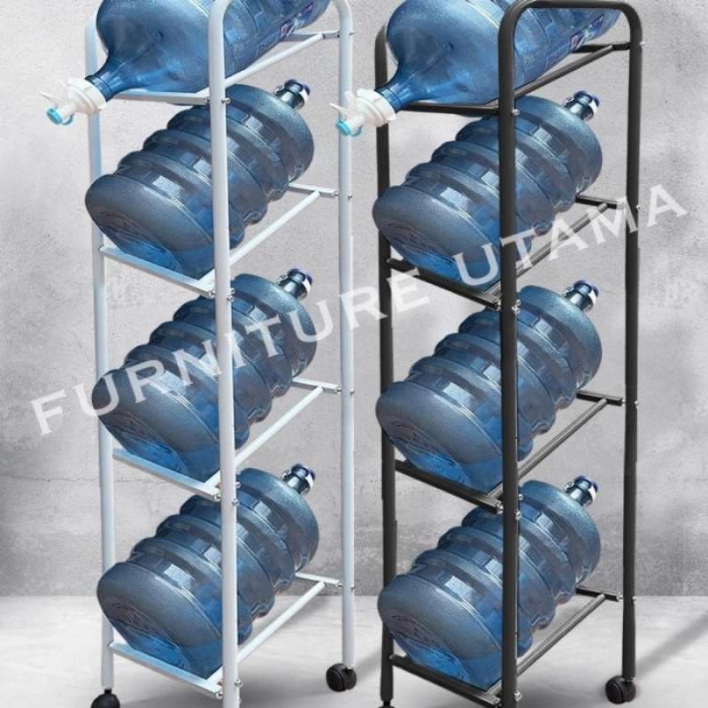Promo Rak Galon Susun 4 Tingkat Besi Pakai Roda Diskon 20% di Seller ...