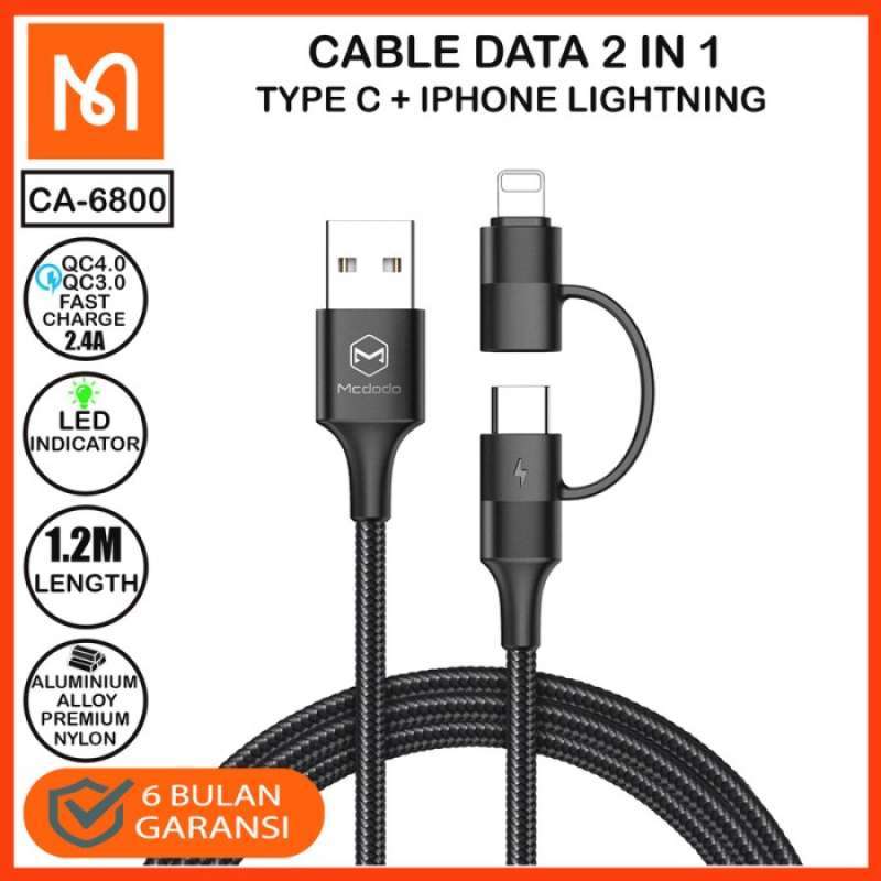 Jual Mcdodo Ca-680 Cable 2 In 1 Led Qc 4.0 Kabel Usb To Type C ...