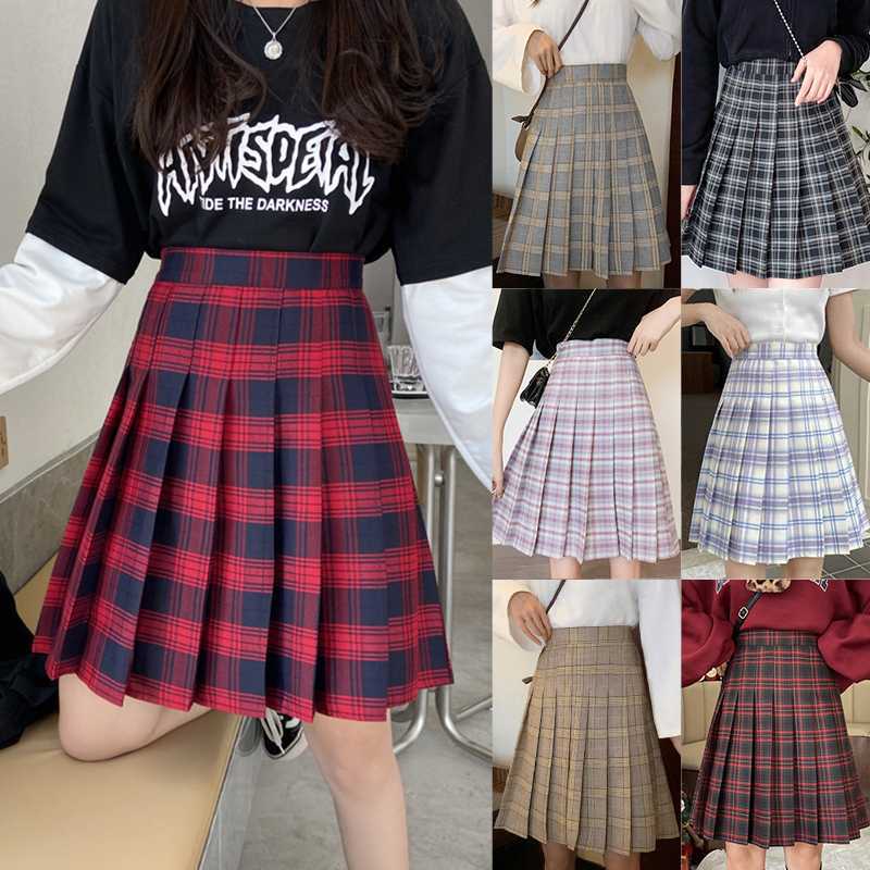 Jual KARAKOREA 888 Tartan Midi Tennis Skirt/Korean Pleated Skirt/Rok ...