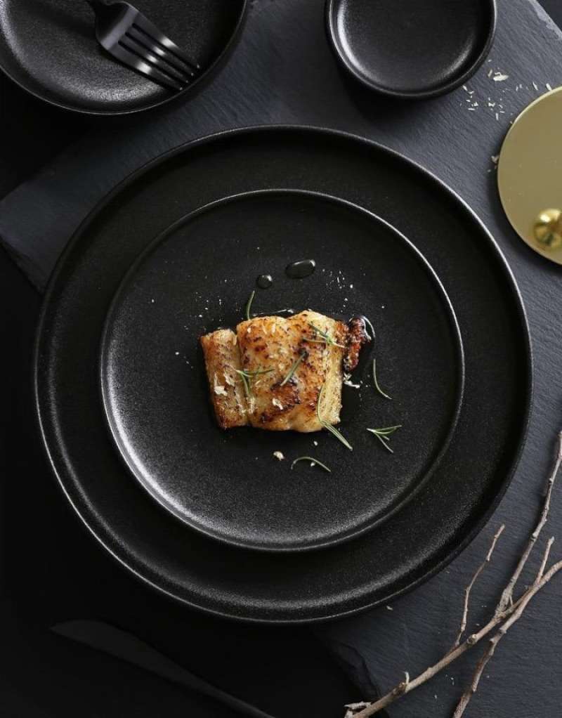 Jual Black Opium Plate / Piring Hitam Keramik / Piring Full Hitam Polis ...