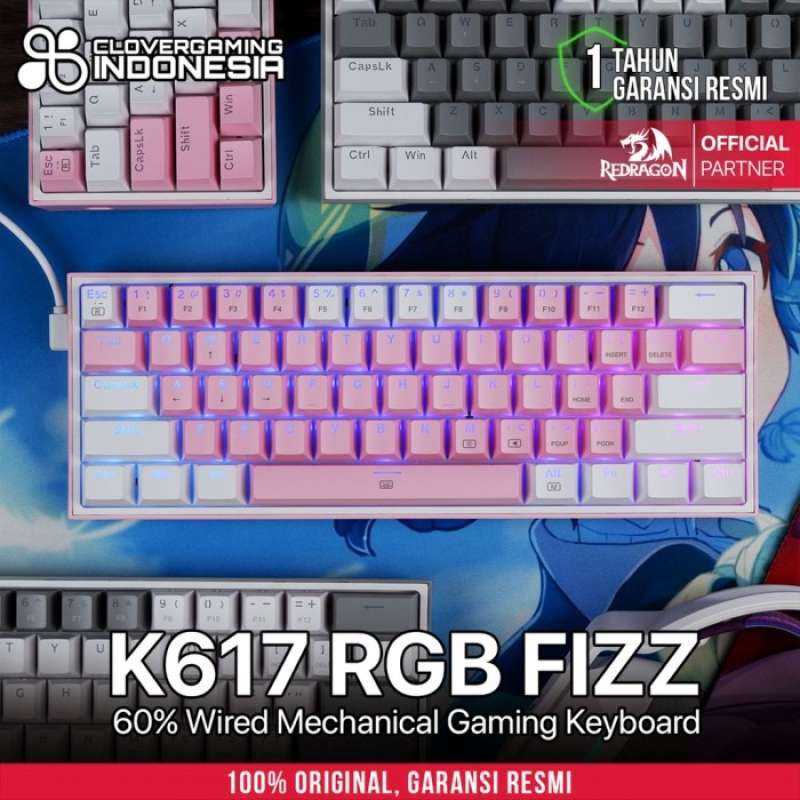 Promo Redragon K617 Fizz 60% Rgb - Mechanical Gaming Keyboard Diskon 17 ...