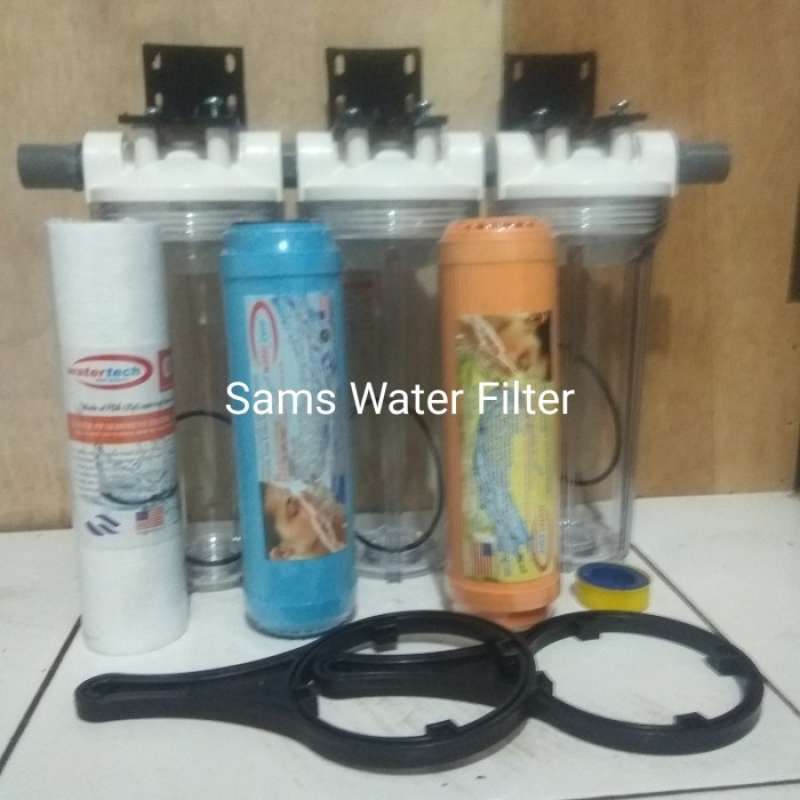 Promo Filter air 3 tabung bening Nanotex 10 air kandungan besi tinggi ...