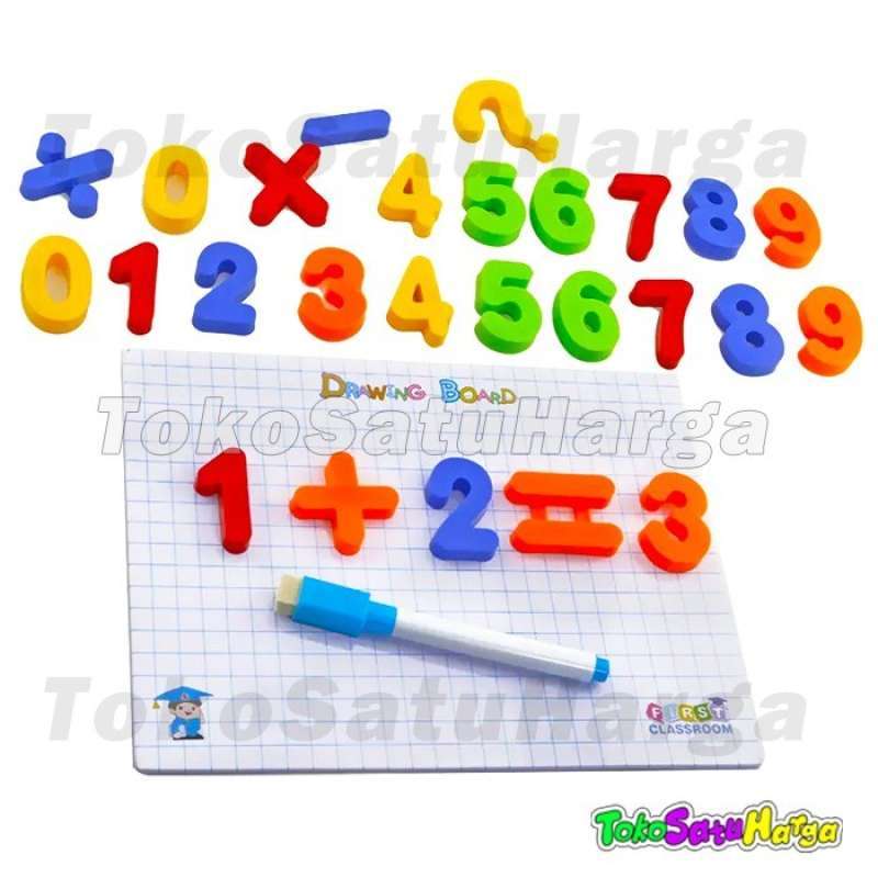 Promo mainan edukasi belajar huruf dan angka magnet magnetic letters ...