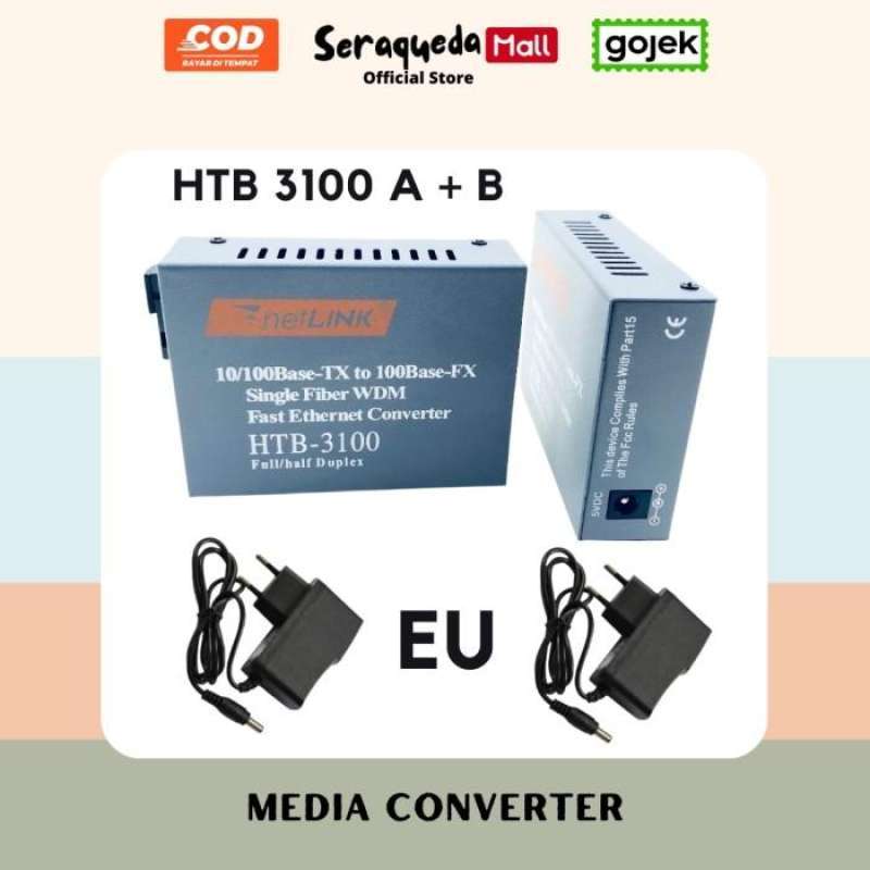 Jual Media Converter FO HTB-3100 10-100 Mbps Single Core Fiber Optik di ...