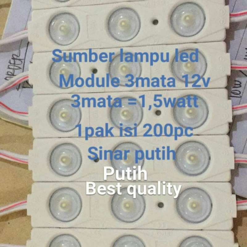 Promo module led 3mata 12v lampu neon box led 12volt 3 mata 3mata putih ...