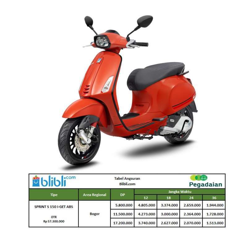 Jual Pegadaian - [dp] Vespa Sprint S 150 I-get Abs Sepeda Motor [otr Bogor] - 10% 12 Orange ...