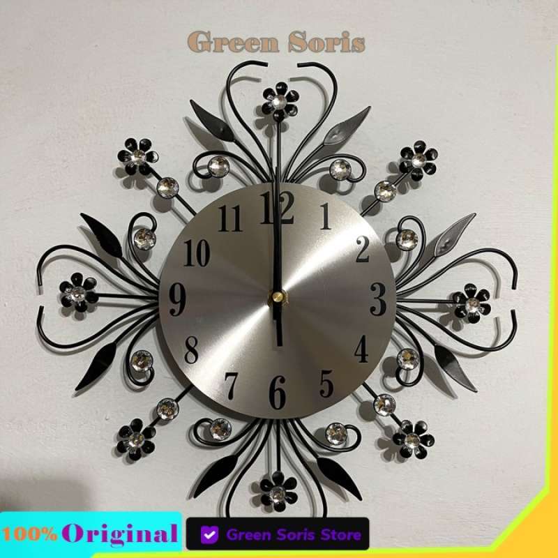 Jual Jam Klasik Frame Besi Mesin Quartz Design Model Luxury Diamond ...