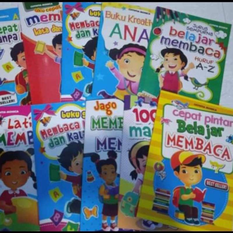 Promo Paket 10 Buku Anak Tk Paud Sd Belajar Membaca Full Warna Diskon 23% di Seller Emerald ...