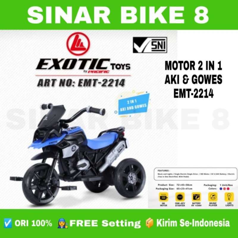 Jual Motor Aki Exotic Tricycle Emt 2214 Gowes 2 In 1 Model Terbaru Di ...