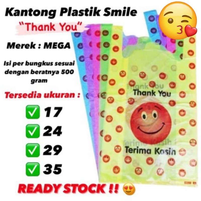 Jual Isi 500gram HD29 SMILE -/+62lembar kantong plastik kresek HD29 ...
