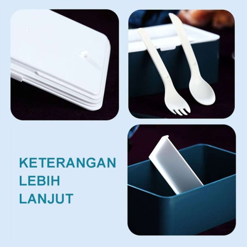 Jual miniso kotak makan 1000ml + sendok garpu lunch box tempat besar ...