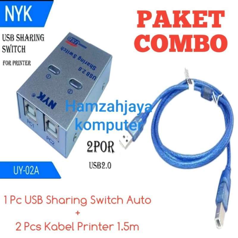 Promo NYK AUTO SWITCH PRINTER 2PORT + KABEL PRINTER USB 2.0 - SHARING SWITCH Diskon 33% di ...